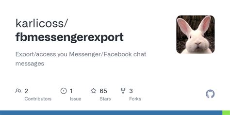 GitHub Karlicoss Fbmessengerexport Export Access You Messenger