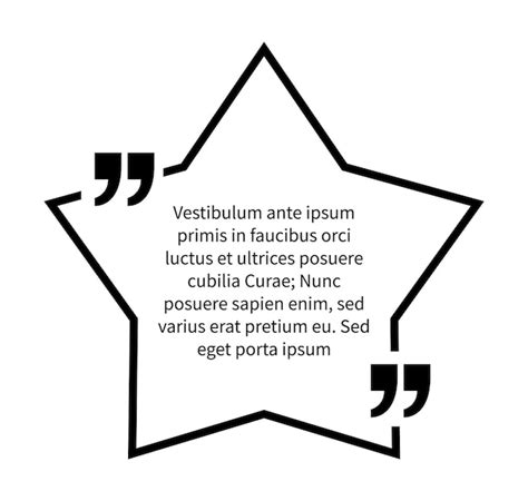 Premium Vector Quote Frame Text Star Shape Citation Template