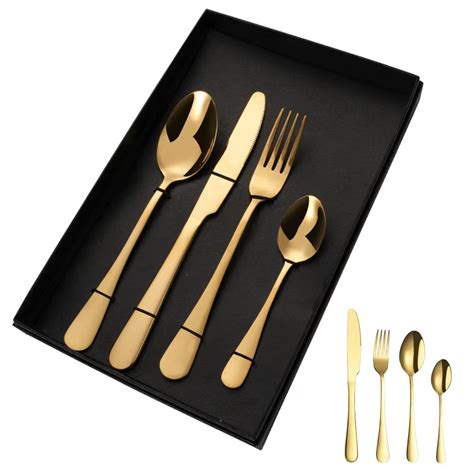 Комплект от 4 прибора неръждаема стомана злато Emag Bg