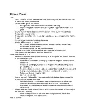 Macro 3 Calculation Of GDP Gross Domestic Product GDP Is The Most Widely Used Measure Of