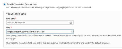 Multilingual Menu Urls