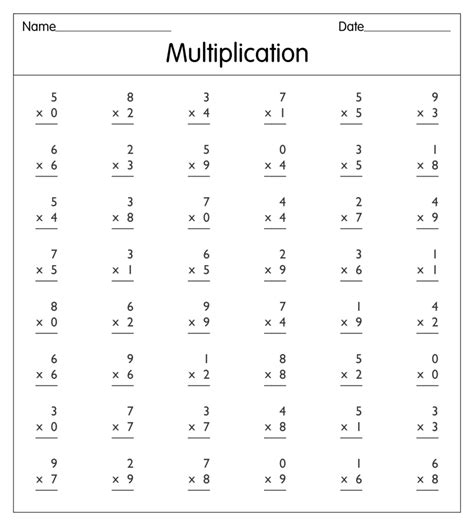 Free Multiplication Worksheets Printable Printable Worksheets