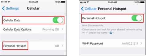 Setup Instant Hotspot And Share Cellular Date Connection With Iphone