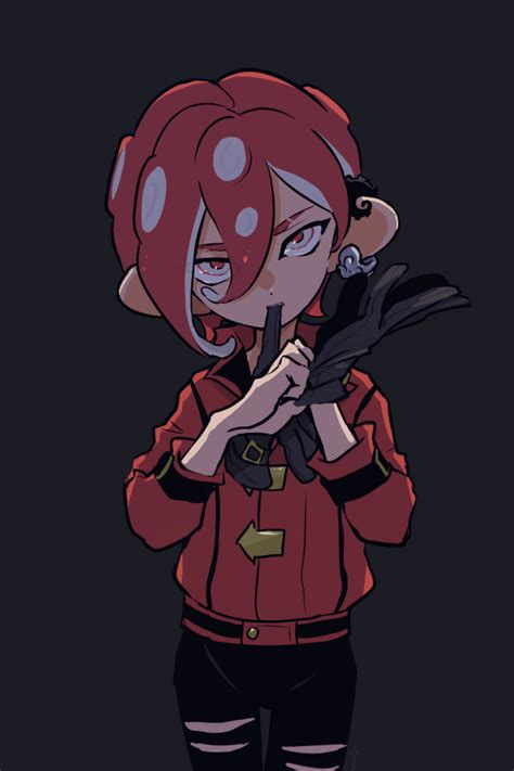 Safebooru Boy Black Background Black Gloves Earrings Eyebrow Cut Glove Pull Gloves Grey Eyes