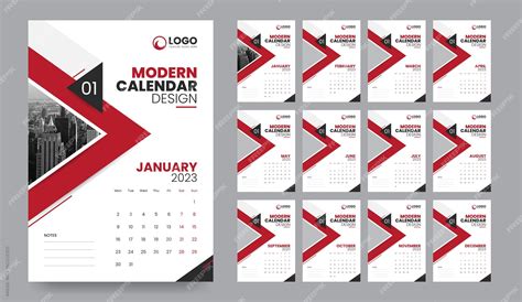 Premium Vector Wall Calendar Template Design Monthly Creative Calendar Layout Vector Illustration