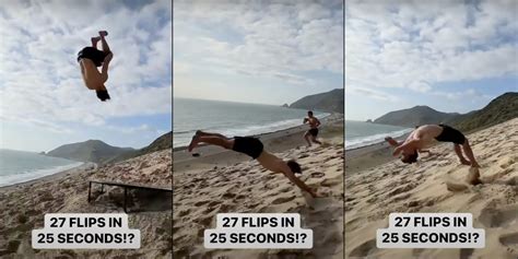 Man Performs 27 Flips In 25 Seconds Down Sand Dune Borninspace