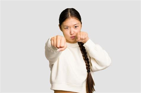 Premium Photo Throwing A Punch Anger Fighting Due To An Argument Boxing