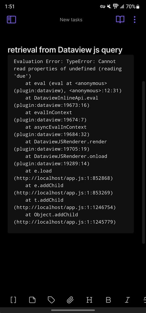 Bug Report Error Rendering Data View Queries · Issue 1636 · Blacksmithguobsidian Dataview