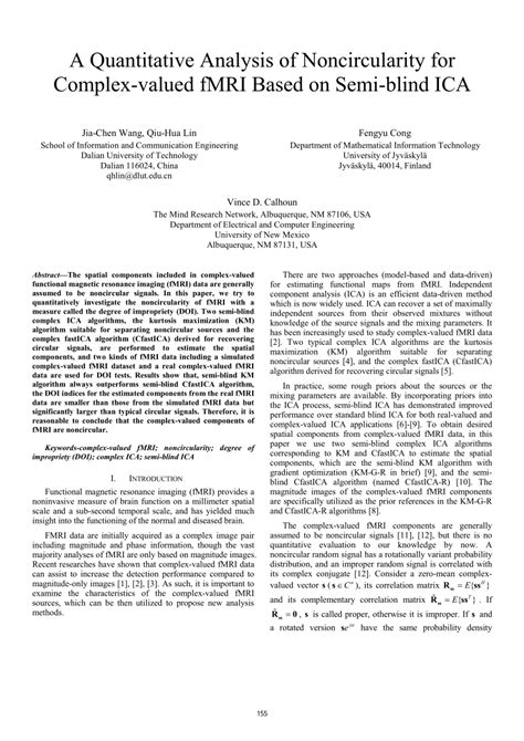 Pdf A Quantitative Analysis Of Noncircularity For Complex Valued Fmri