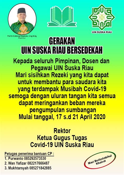 UIN SUSKA Riau Mengadakan Program UIN SUSKA Riau Bersedekah Untuk