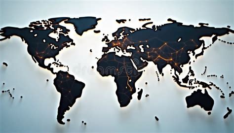 3d World Map Shows Global Interconnectedness Network Of Glowing Nodes Global Communication