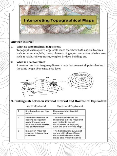 Interpreting Topographical Maps Questions And Answers Uploaded On Gc 25may23 Pdf Valley