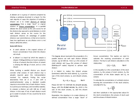Chemical Thinking Parallel Dilution Set Guide V14 Studocu