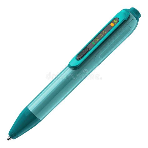 A Vibrant Teal Digital Pen Features A Sleek Design And An Led Light