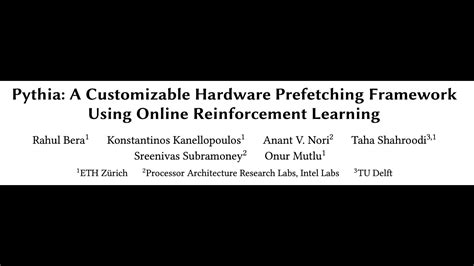 Seminar In Comp Arch Session 31 Pythia A Custom Hw Prefetching