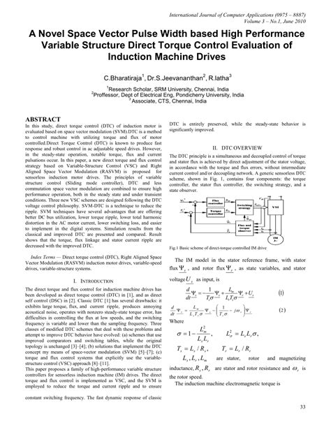 Pdf A Novel Space Vector Pulse Width Based High Performance Variable