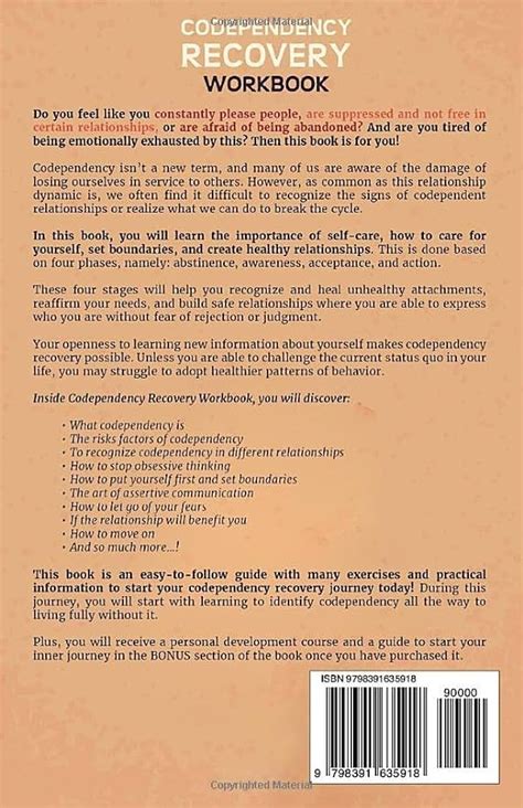 Codependency Recovery Workbook 9 Steps To Overcome Fear Of Worksheets Library