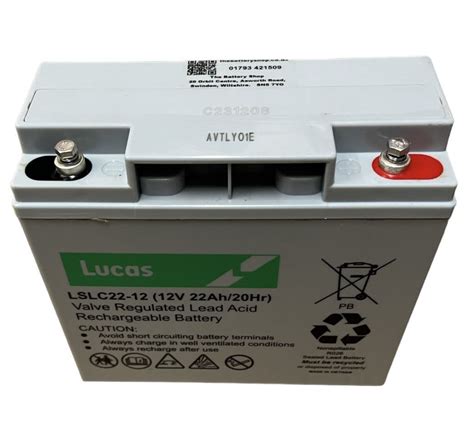 Lslc22 12 Lucas Vrla Agm Cyclic Battery 12v 22ah