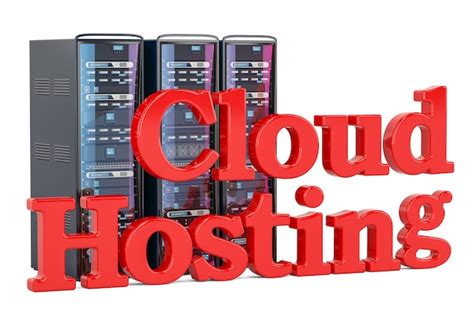 Premium Photo Computer Server Racks Computer Cloud Hosting Concept 3d