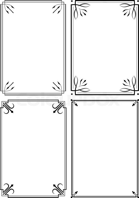 Four Classical Decor Frames Stock Vector Colourbox