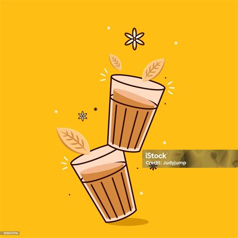 인도 뜨거운 음료 벡터입니다 인도 차이 아이콘입니다 차이는 인도 음료입니다 케 랄라 찻집 그림 벡터 Eps 인도 케 랄라 길가