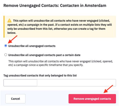 How Do I Remove Contacts That Have No Interaction With My Emails Using The Engagement Management