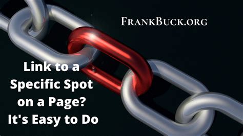 Link To A Specific Spot On A Page Its Easy To Do Frank Buck Consulting