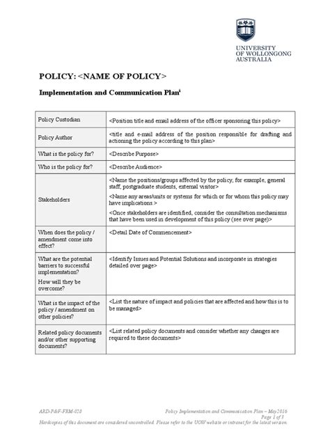 Itpolicy Implementation And Communication Plan Template Email Technology Itpolicy Implementation And Communication Plan Template Email Technology