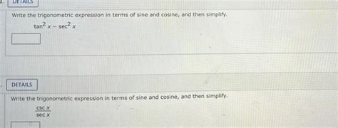 [answered] Details Write The Trigonometric Expression In Terms Of Sine Kunduz