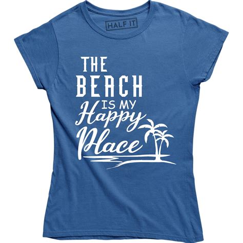 The Beach Is My Happy Place Womens Vacation Summer Lake Cute T Shirt