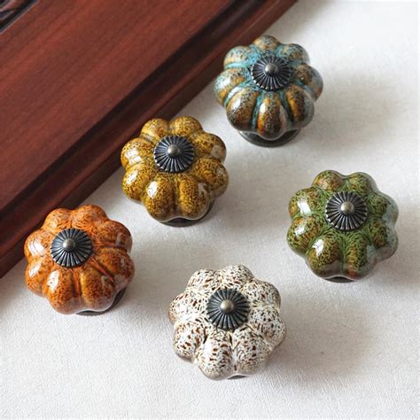 1pcs Pumpkin Knobs Ceramic Knobs Dresser Knob Drawer Cabinet Etsy
