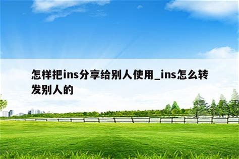 怎样把ins分享给别人使用ins怎么转发别人的 Ins相关 Appid共享网