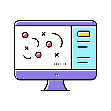 Strategy On Computer Screen Color Icon Vector Illustration 19591024