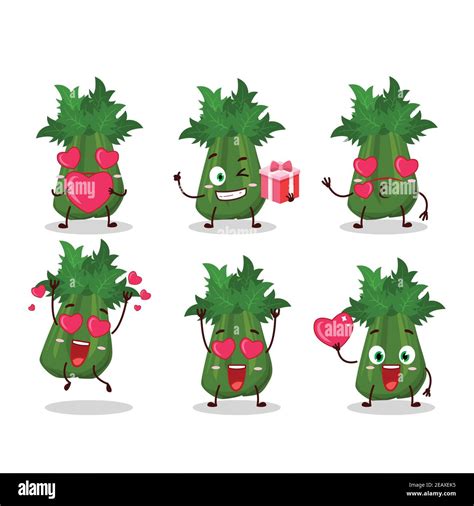 Celery Cartoon Character With Love Cute Emoticon Vector Illustration Stock Vector Image And Art