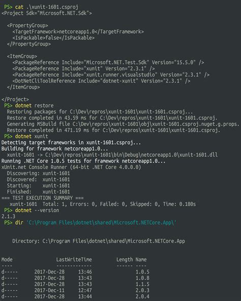 system io filenotfoundexception when down targeting to netcoreapp1 0 · issue 1601 · xunit xunit
