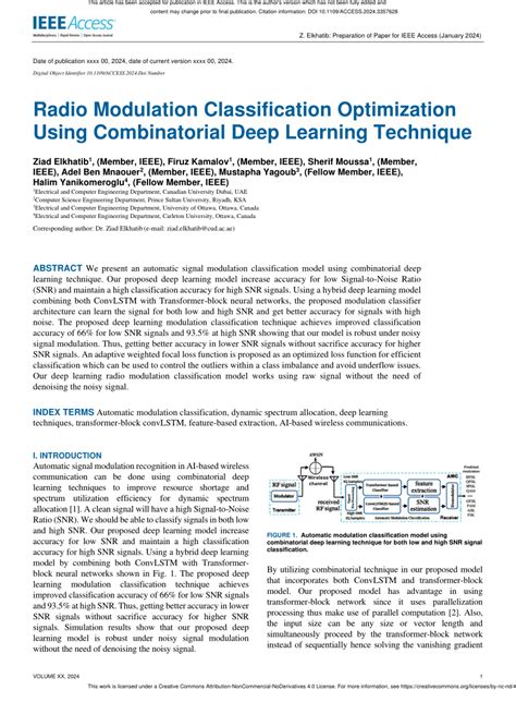 Pdf Radio Modulation Classification Optimization Using Combinatorial Deep Learning Technique