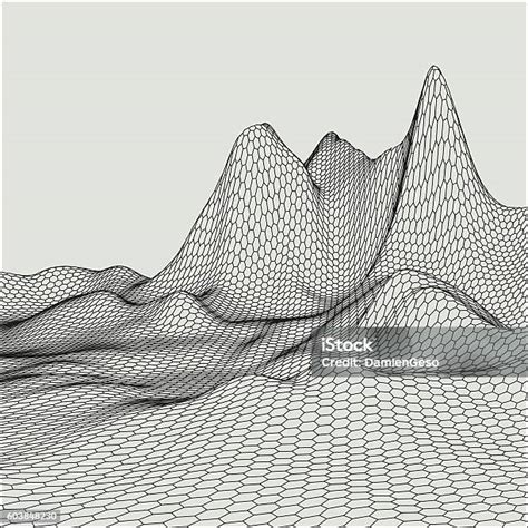 추상 벡터 가로 배경입니다 사이버 스페이스 그리드 3d 기술 일러스트레이션 0명에 대한 스톡 벡터 아트 및 기타 이미지 0명 과학 기하 도형 Istock
