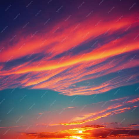 Premium Photo Beautiful Orange Sky And Clouds At Sunset