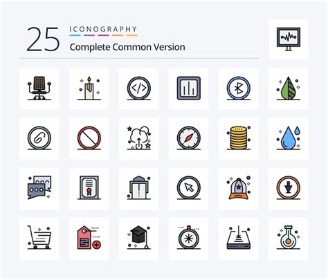 Premium Vector Complete Common Version 25 Line Filled Icon Pack Including Statistics Graph