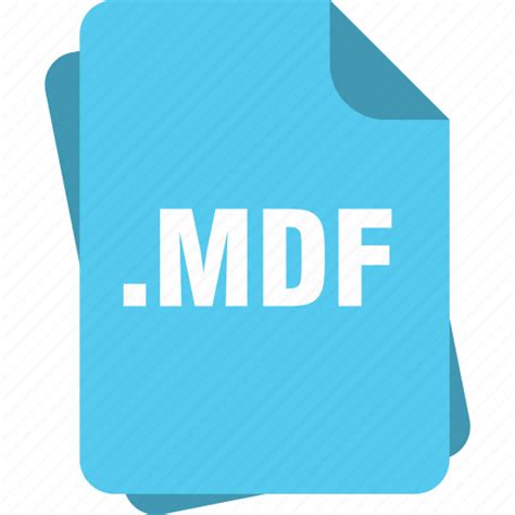 blue extension file mdf page type icon download on iconfinder