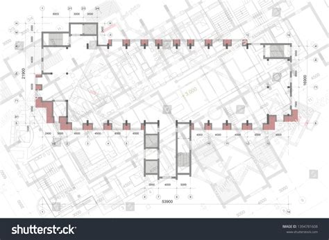 Architectural Background Technical Drawings Blueprints Plan Stock Illustration 1394781608