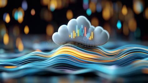 A Vibrant Cloud Filled With Data Streams Flowing Through A Digital