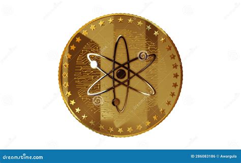 Cosmos Atom Cryptocurrency Golden Coin 3d Illustration Editorial Photo Illustration Of Digital