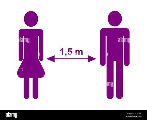 Safety Distance Between People Symbolic Representation In An Illustration Stock Photo Alamy