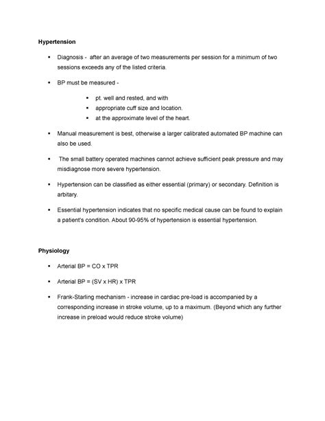 Hypertension Sem 1 Class 1 Hypertension Diagnosis After An