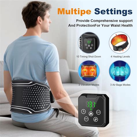 Lower Back Massager With Heat And Compression Cordless Rechargeable