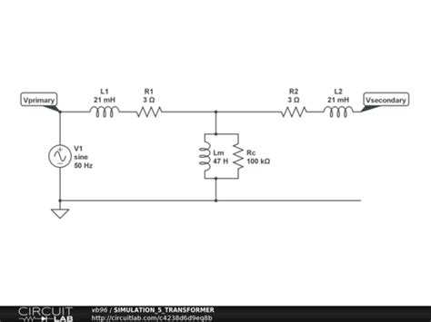 Simulation5transformer Circuitlab