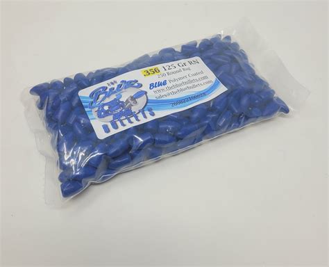 The Blue Bullets 356 Dia 9mm Reloading Bullets Bb356125rn 125 Grain Polymer Coated Round Nose