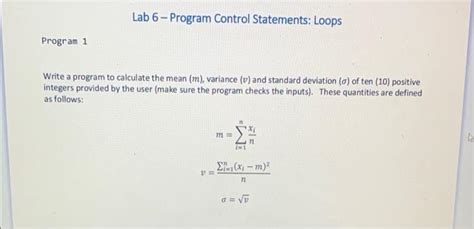 Solved Lab 6 Program Control Statements Loops Program 1