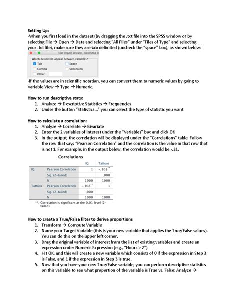 Lab Notes For Spss Activities Warning Tt Undefined Function 32 Setting Up Whe N You First
